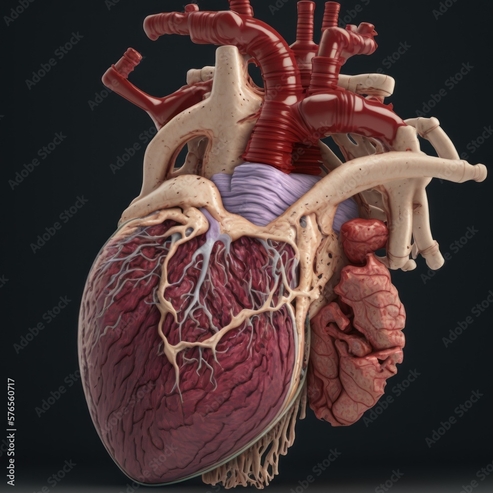 Human Heart human anatomy realistic, GENERATIVE AI Stock Illustration ...