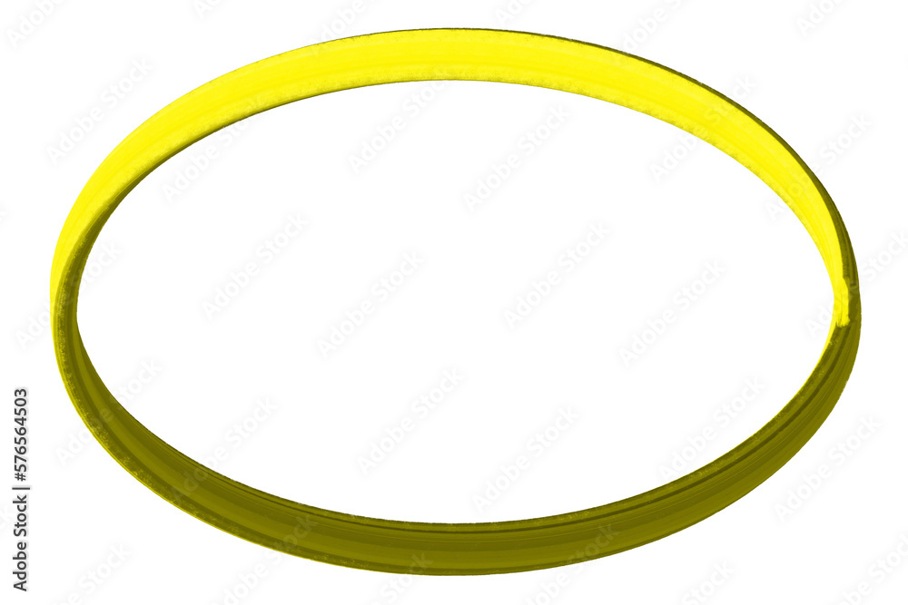 Oval, ellipse yellow banner frames, borders, painted on transparent ...