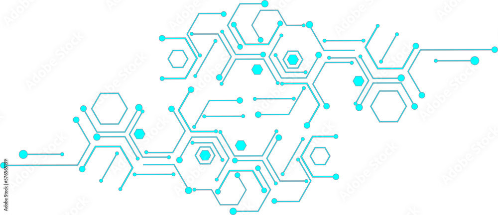 Abstract blue computer technology background with circuit board and ...