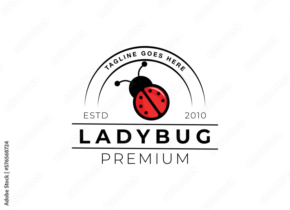 Simple ladybug logo design inspiration Stock Vector | Adobe Stock