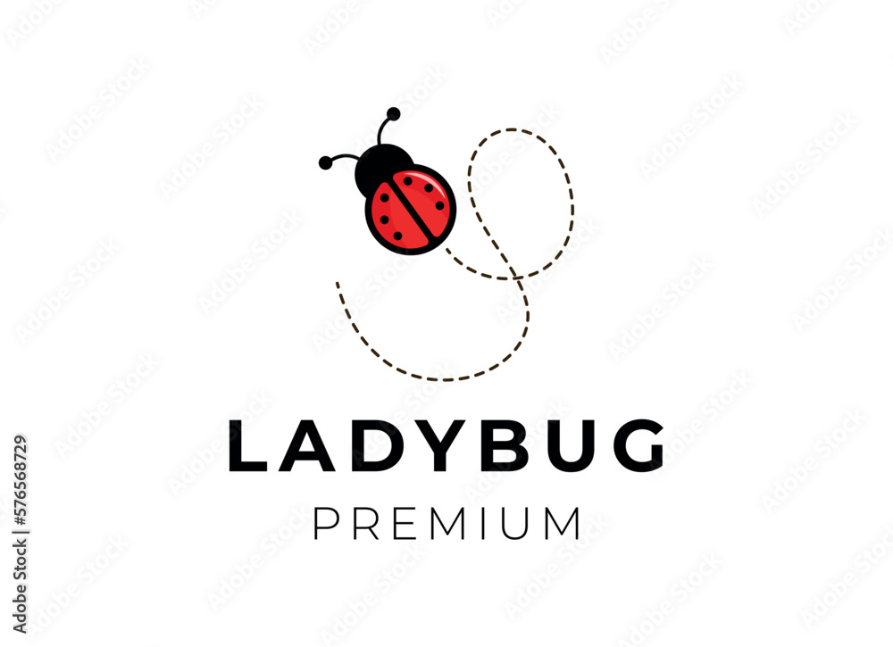 Simple ladybug logo design inspiration Stock Vector | Adobe Stock