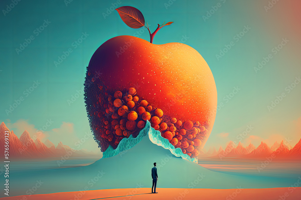 Experience the surreal with this dreamlike fruit-themed abstract image ...