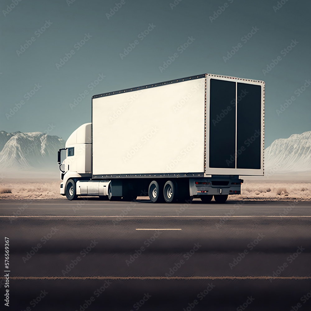 Ilustrace „Trailer Truck Blank Ads Signage Mockup - A versatile ...