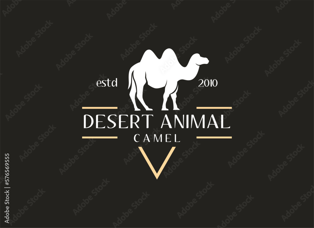 Arabian Camel Logo with badge and emblem design. Camel vector logo ...