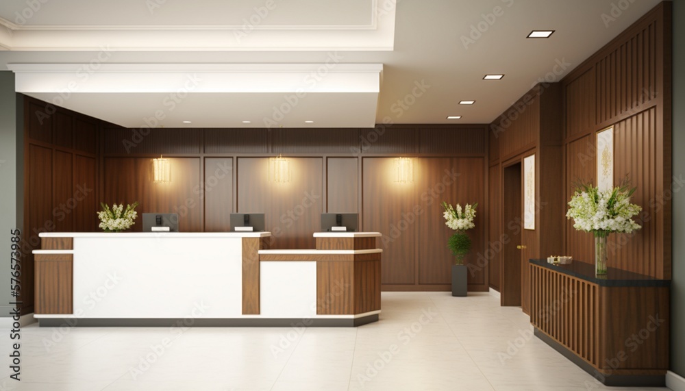 Restaurants reception desk interior design. AI-Generated Stock ...