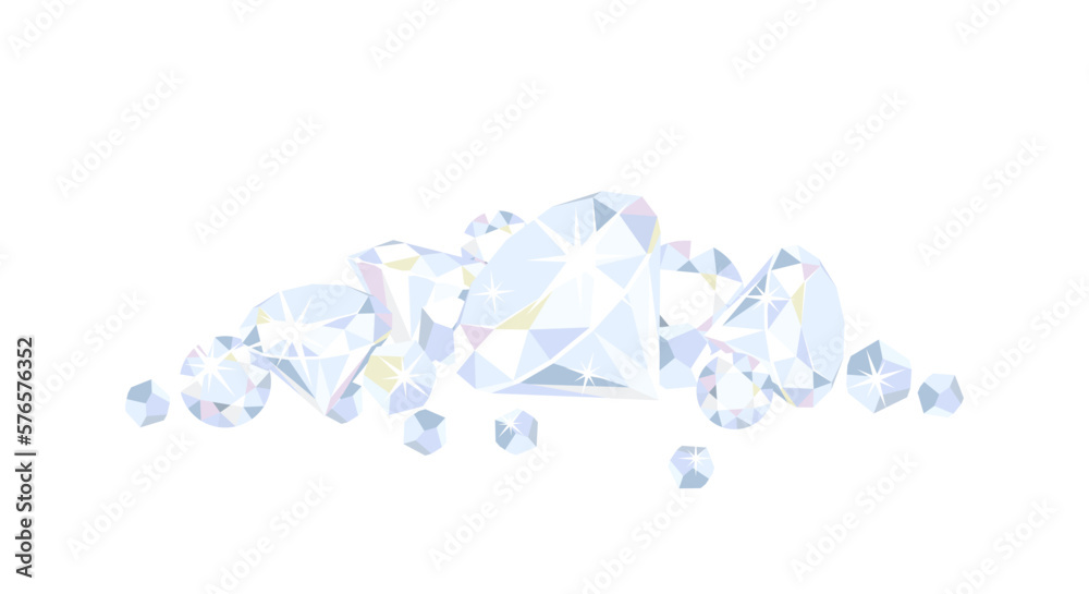 Heap of gemstone isolated on white background. Vector illustration of ...