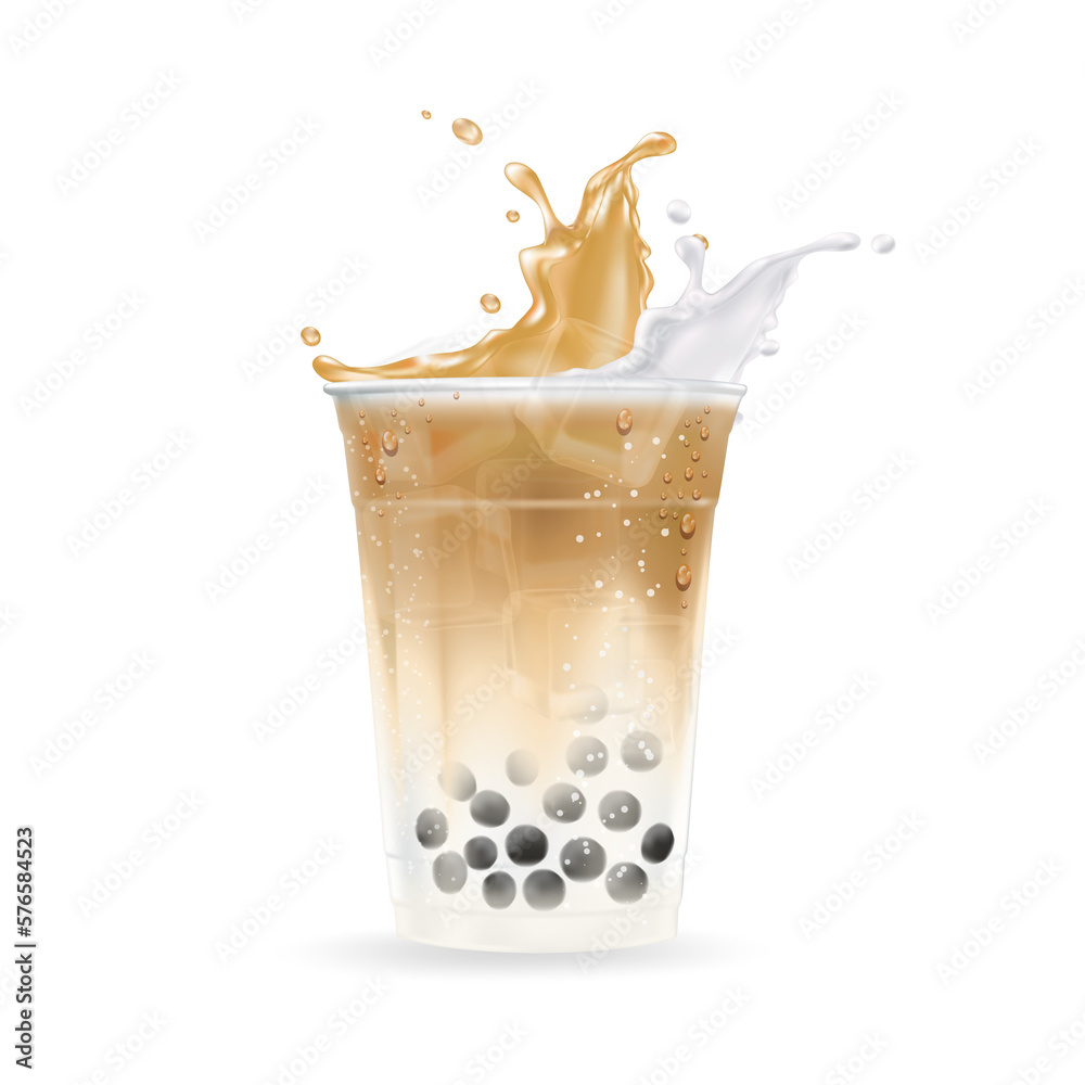 boba milk tea takeaway cup mockup Stock Illustration | Adobe Stock
