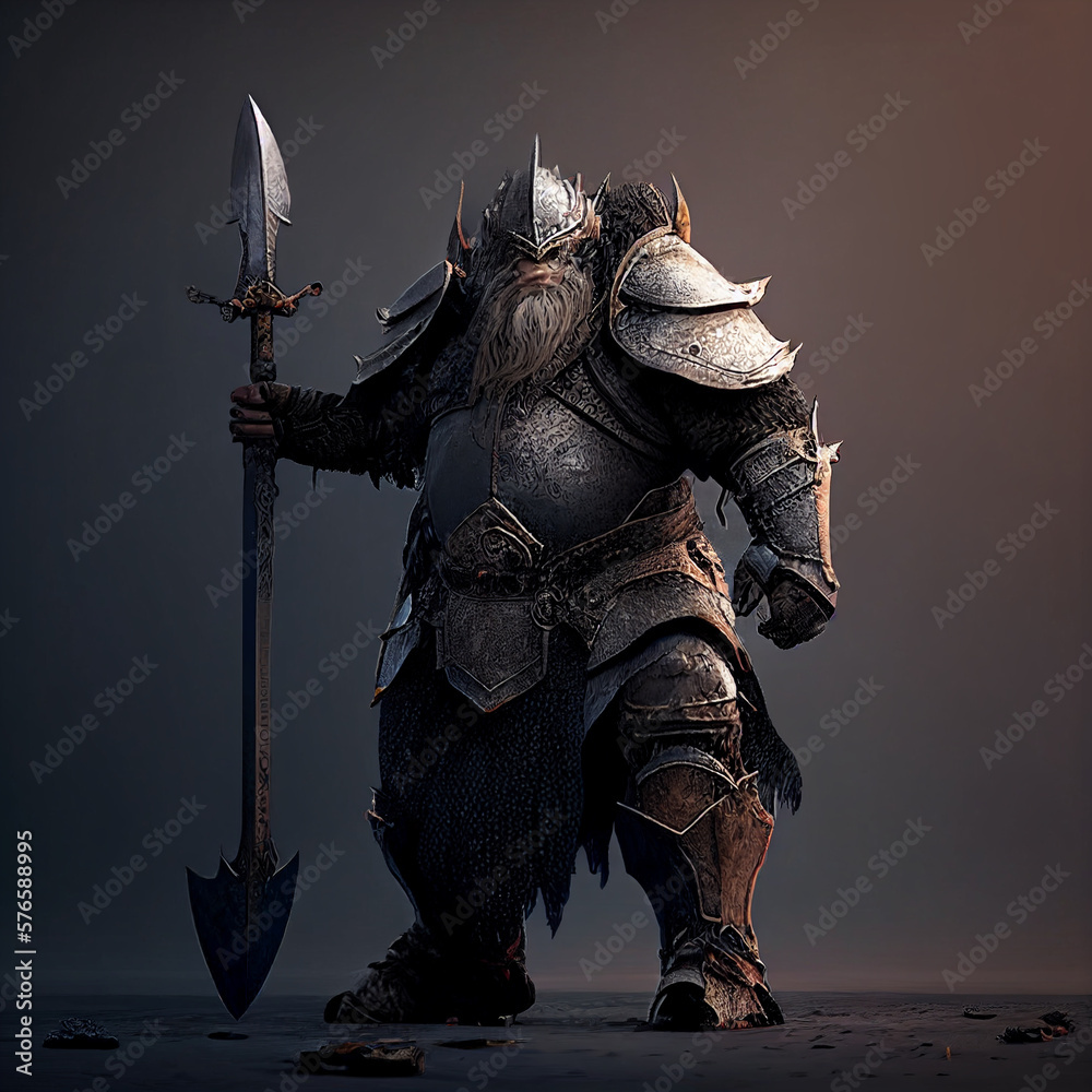 Dwarf Lord full battle armor created with Generative AI Technology ...