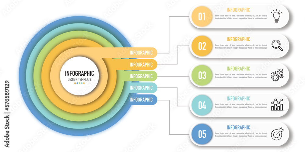 Target circular infographic template or element as a vector with ...