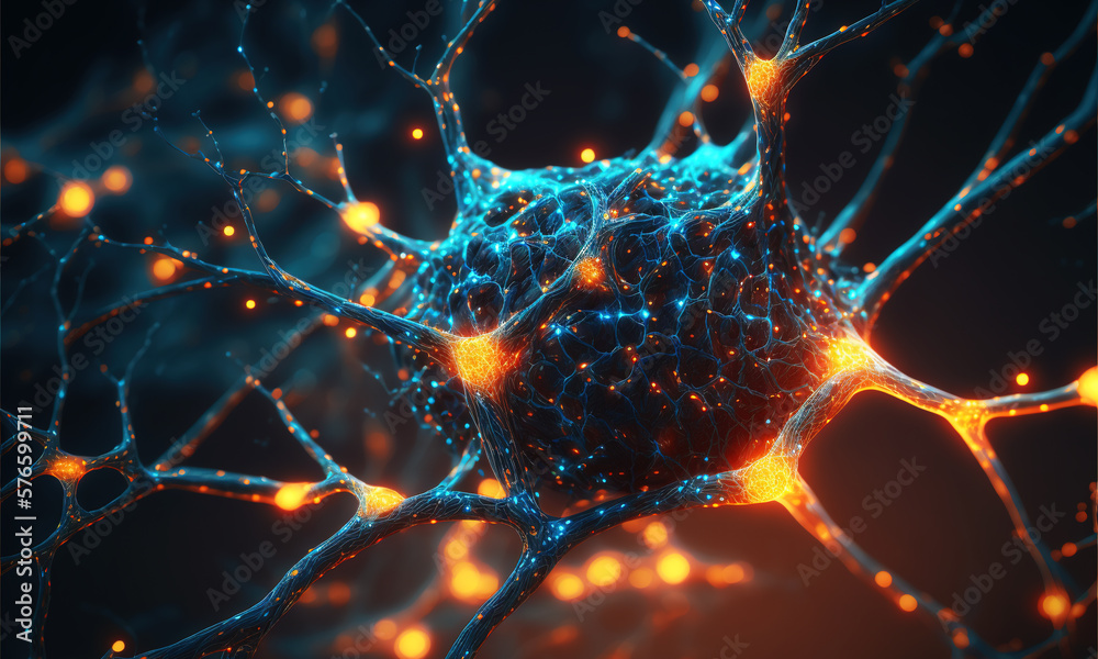 Glowing neural links network background. Illustration representing ...