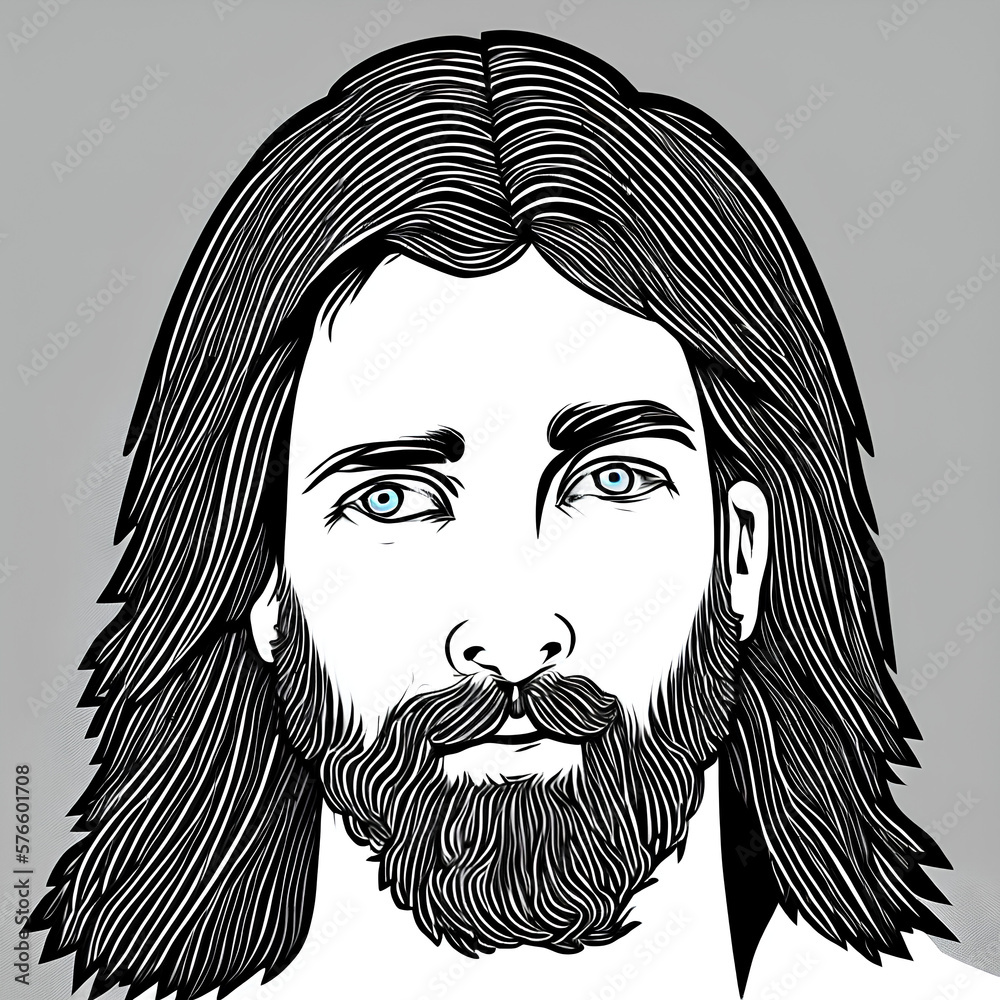 ai-generated illustration of a fictional cartoon Jesus Stock ...