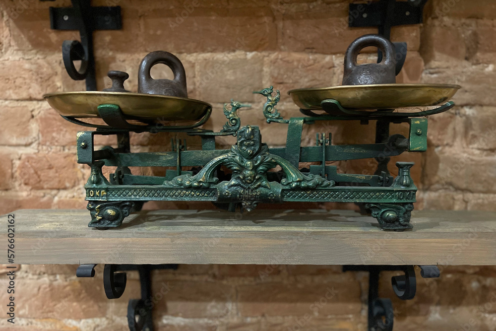 Old Vintage Scales, Weight Measurement Details. Old Fashioned Weighing ...