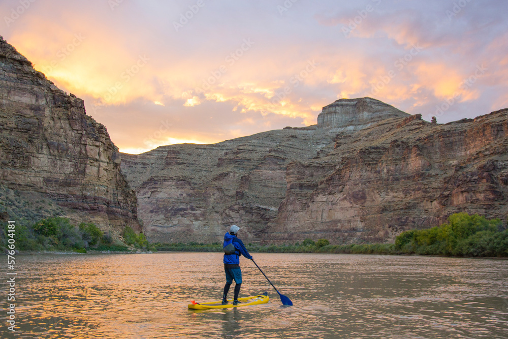 Rafting in Desolation and Gray Canyons, Green River, Utah Stock Photo ...