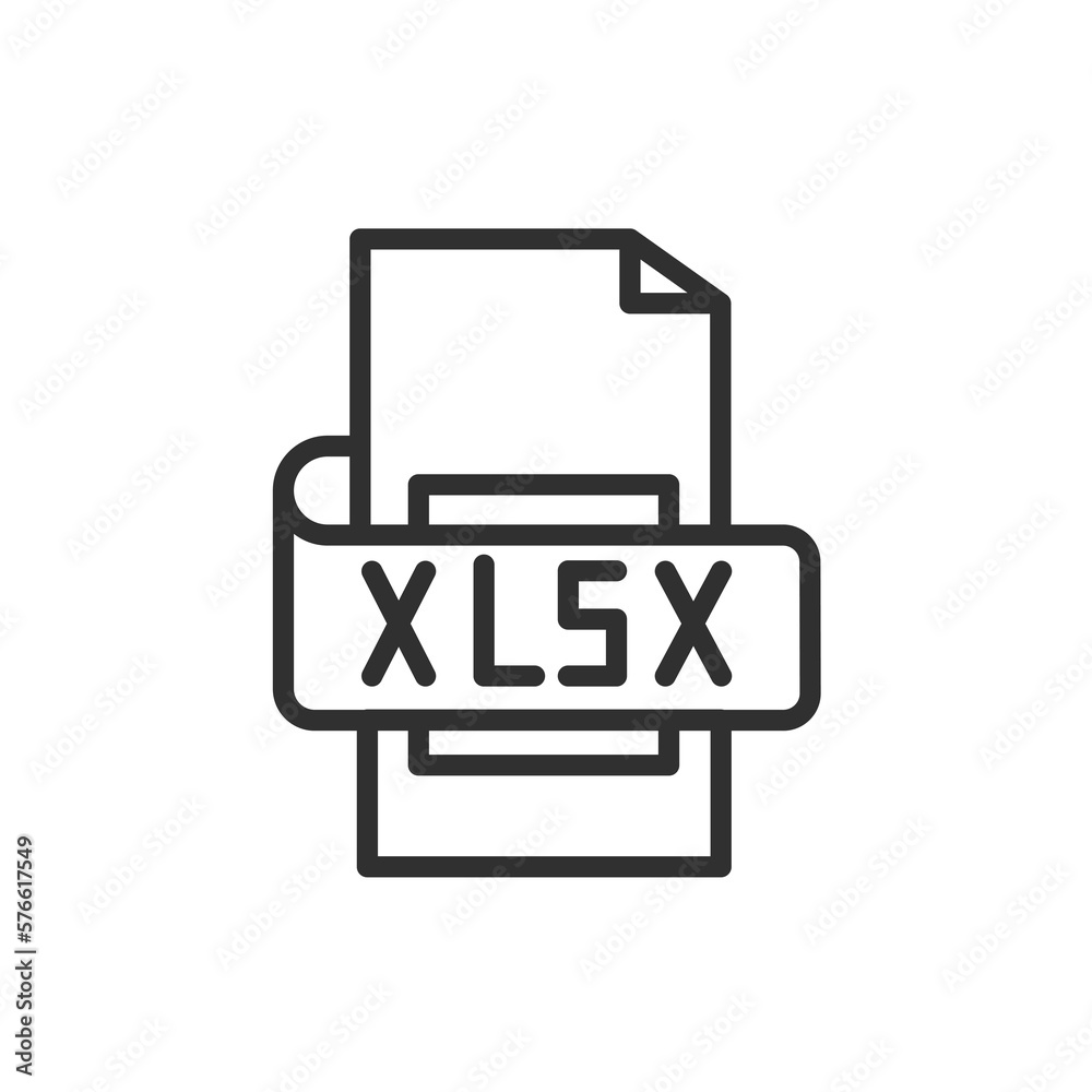 xlsx icon. Thin line xlsx icon from artificial intellegence collection ...