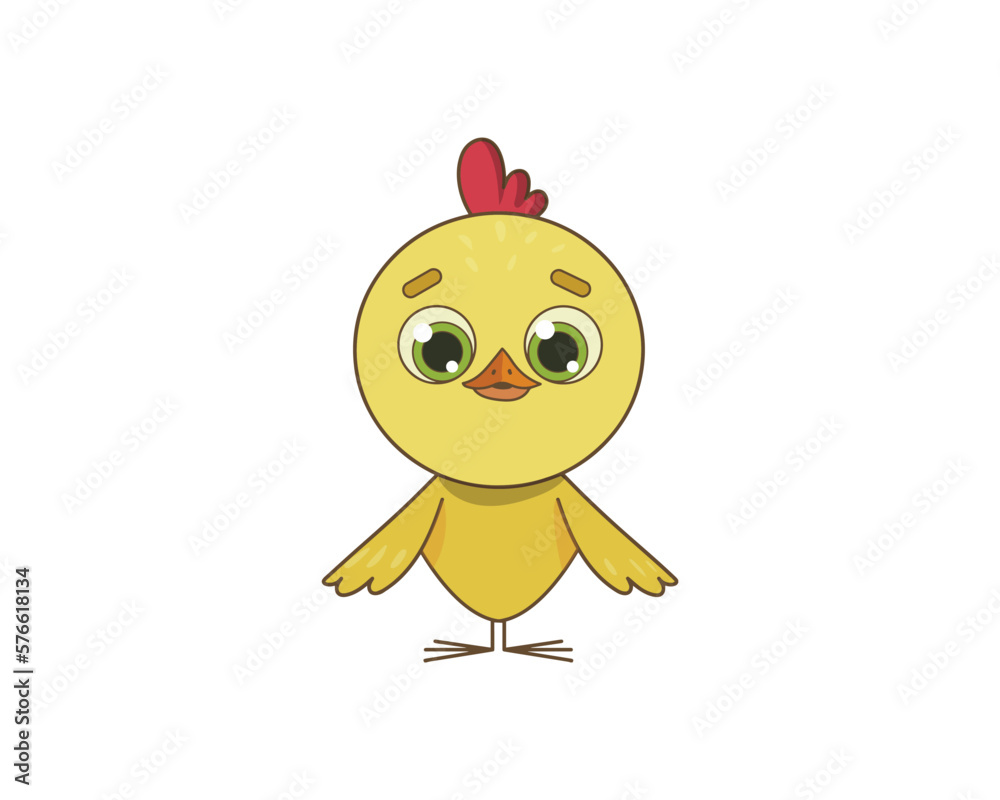 Baby chicken vector isolated color icon. Baby chicken animal vector ...