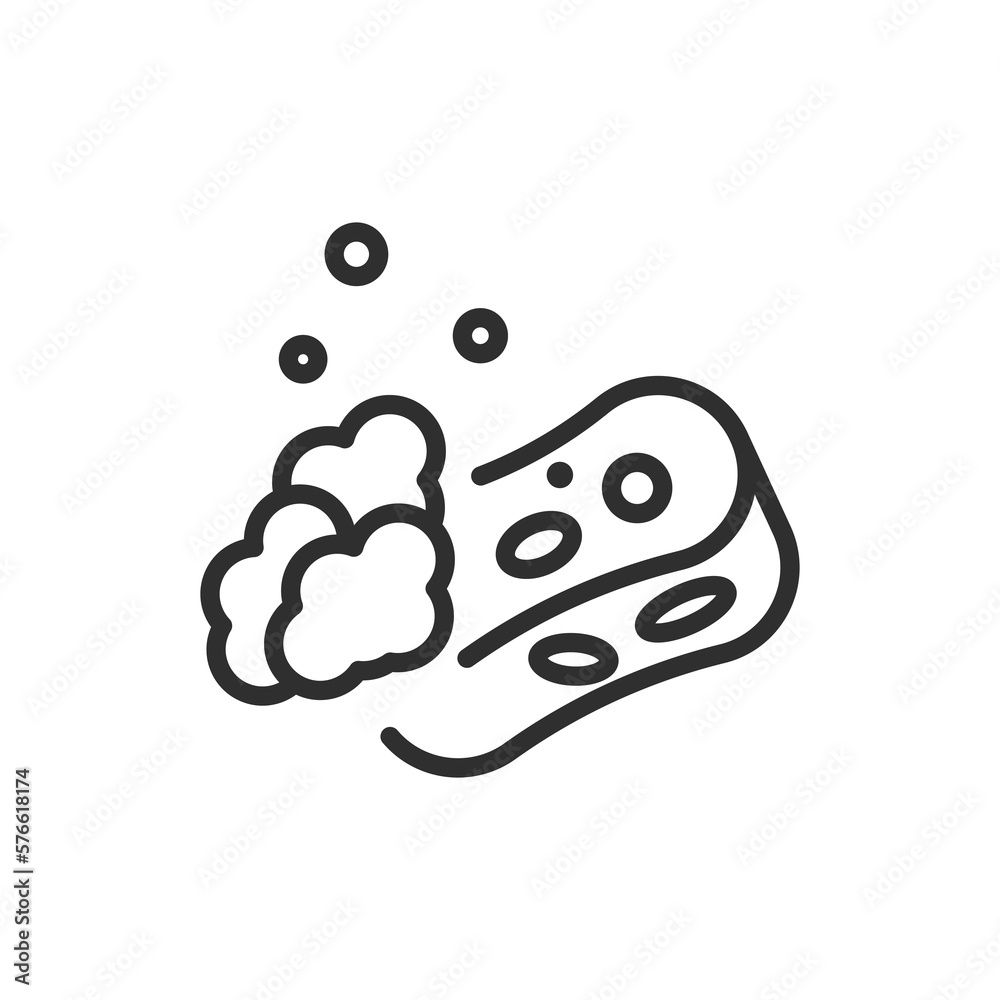 sponge cleanin icon. Thin line sponge cleanin, cleanly icon from ...
