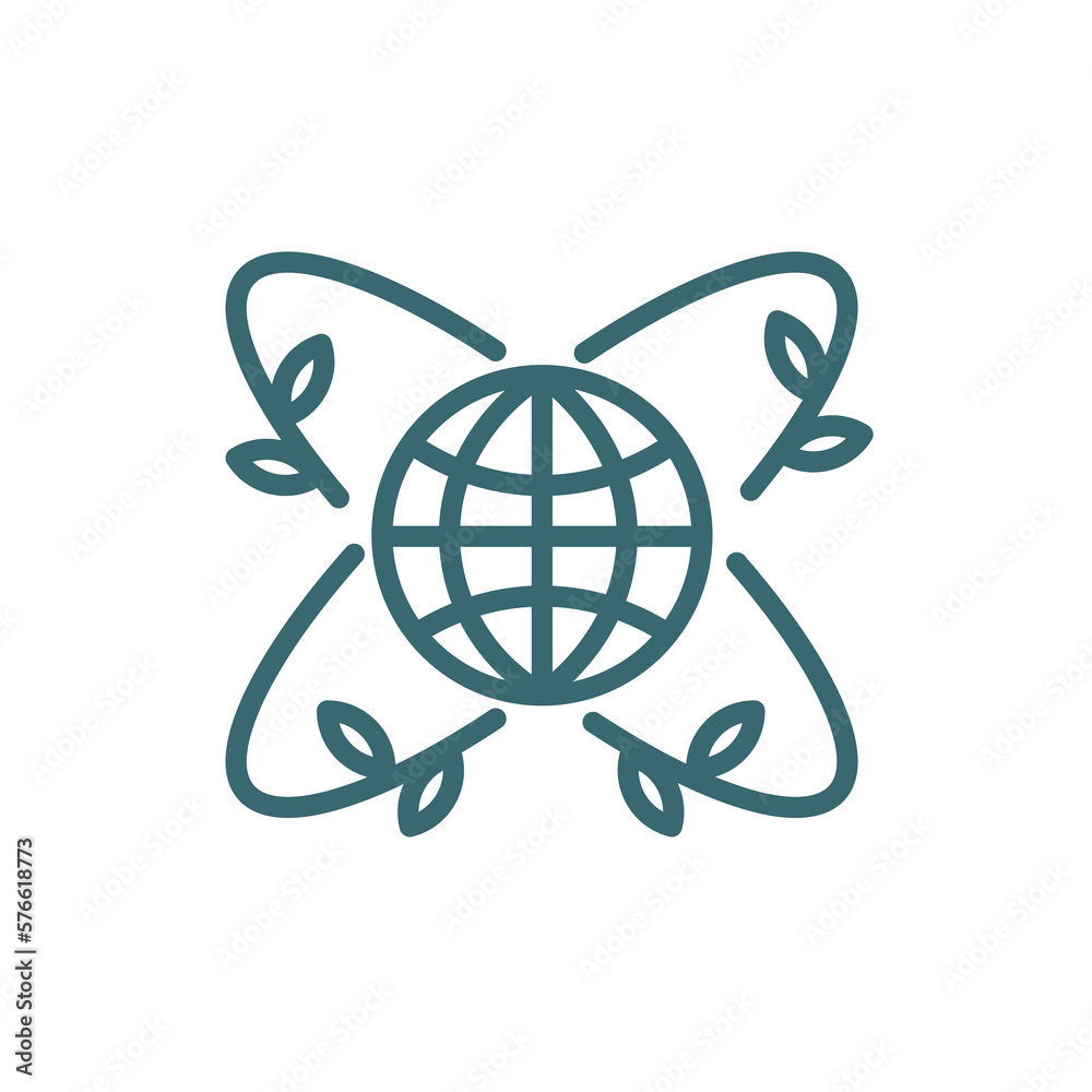 Vecteur Stock global awareness icon. Thin line global awareness, global ...