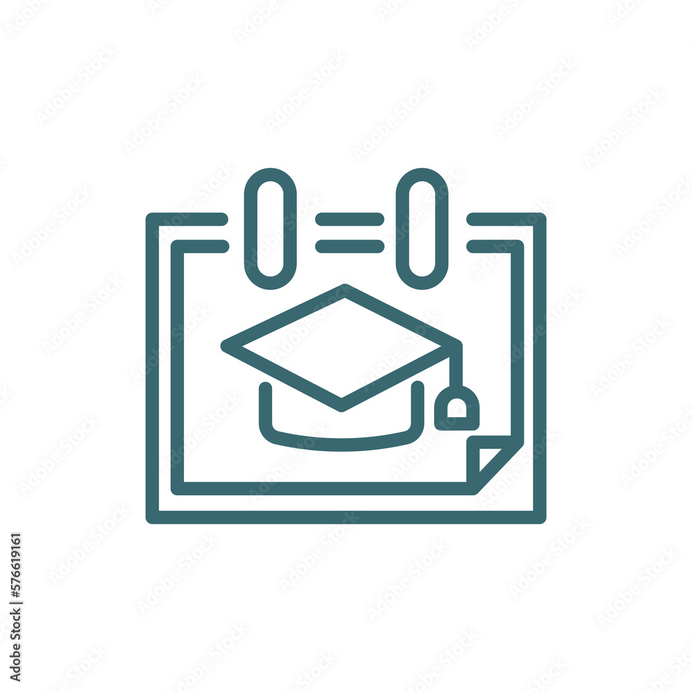 school calendar icon. Thin line school calendar, education icon from ...