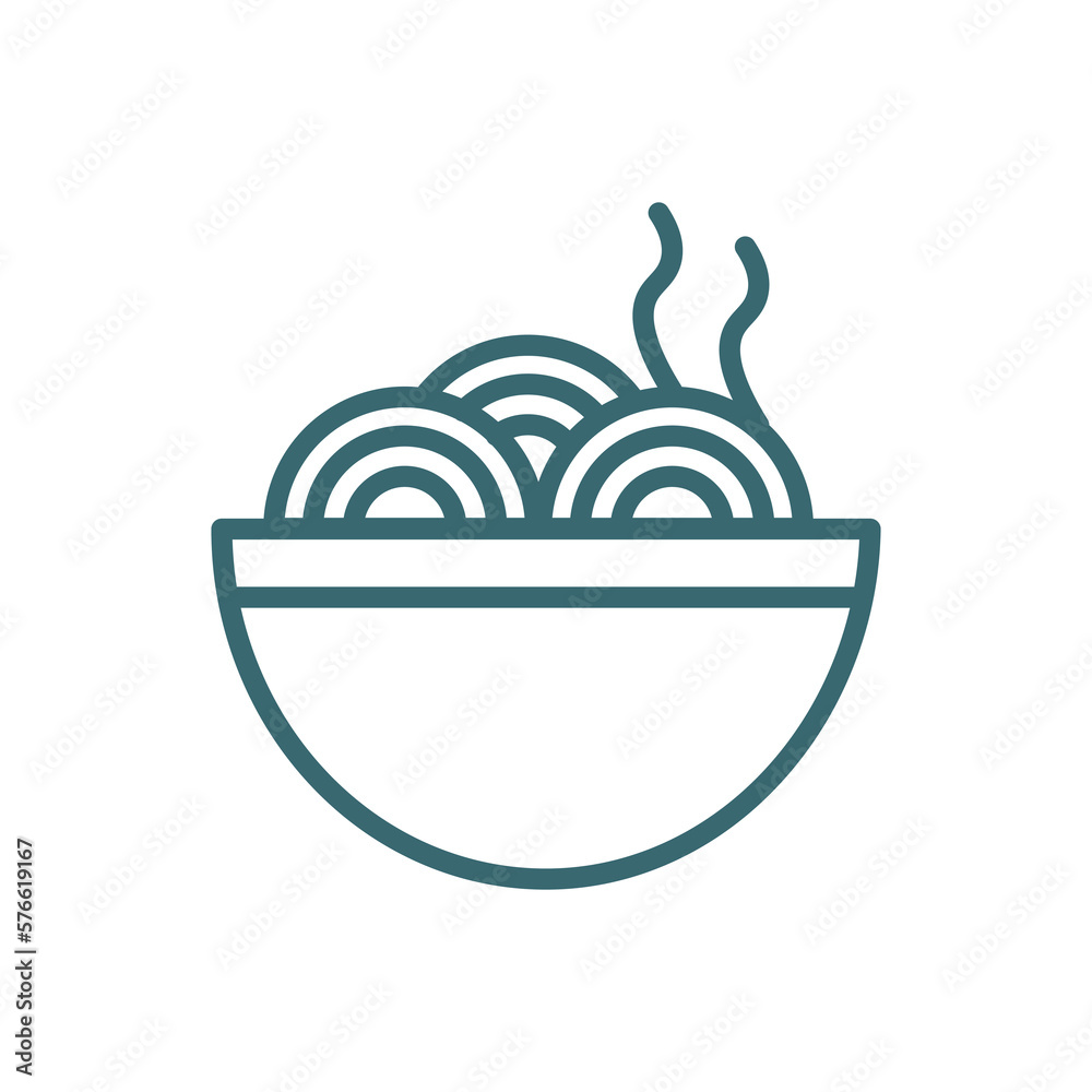 mie icon. Thin line mie, hot icon from education collection. Outline ...