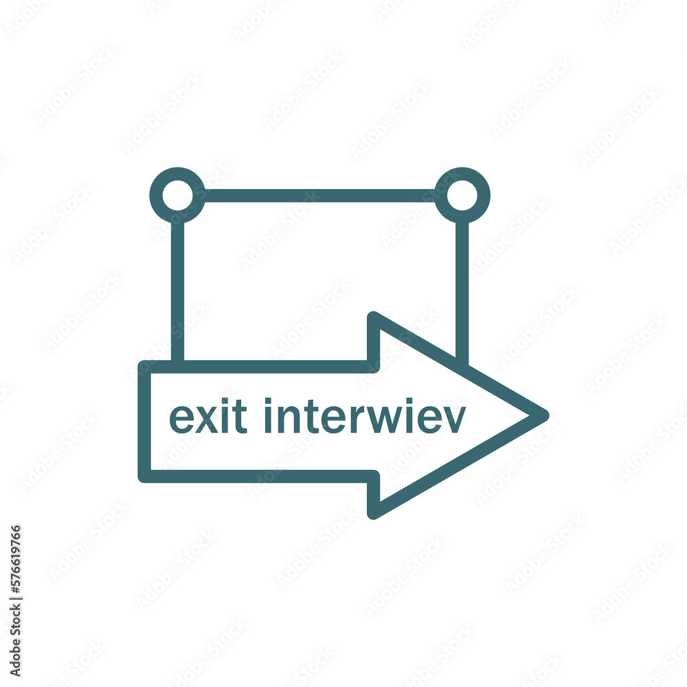 exit interview icon. Thin line exit interview icon from Human Resources ...
