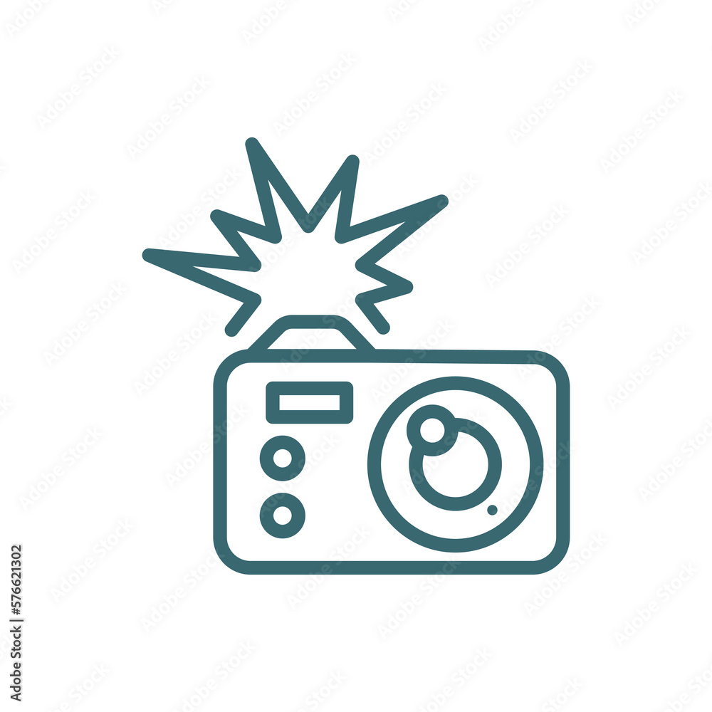 camera flash icon. Thin line camera flash icon from technology ...