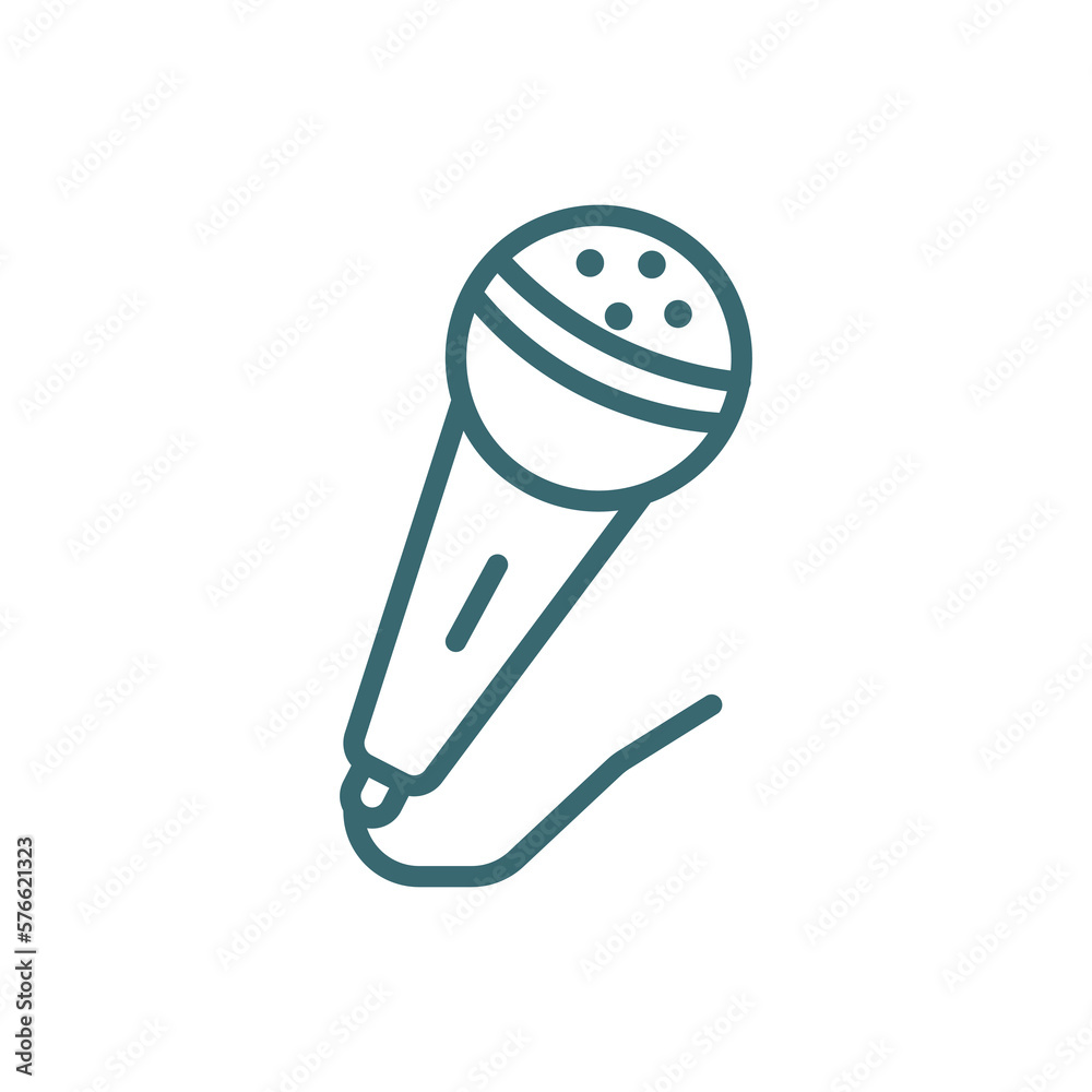 basic microphone icon. Thin line basic microphone icon from technology ...