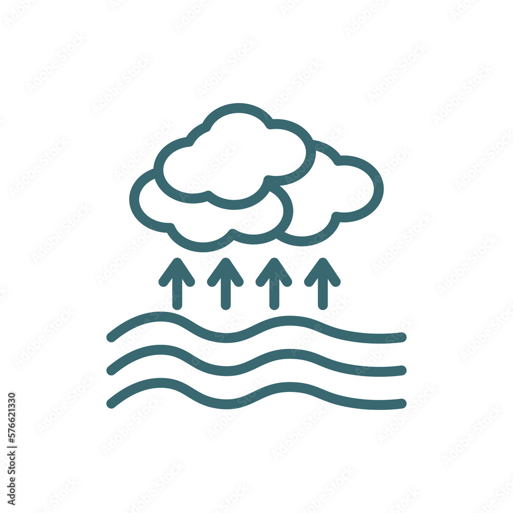 evaporation icon. Thin line evaporation icon from technology collection ... evaporation icon. Thin line evaporation icon from technology collection ...