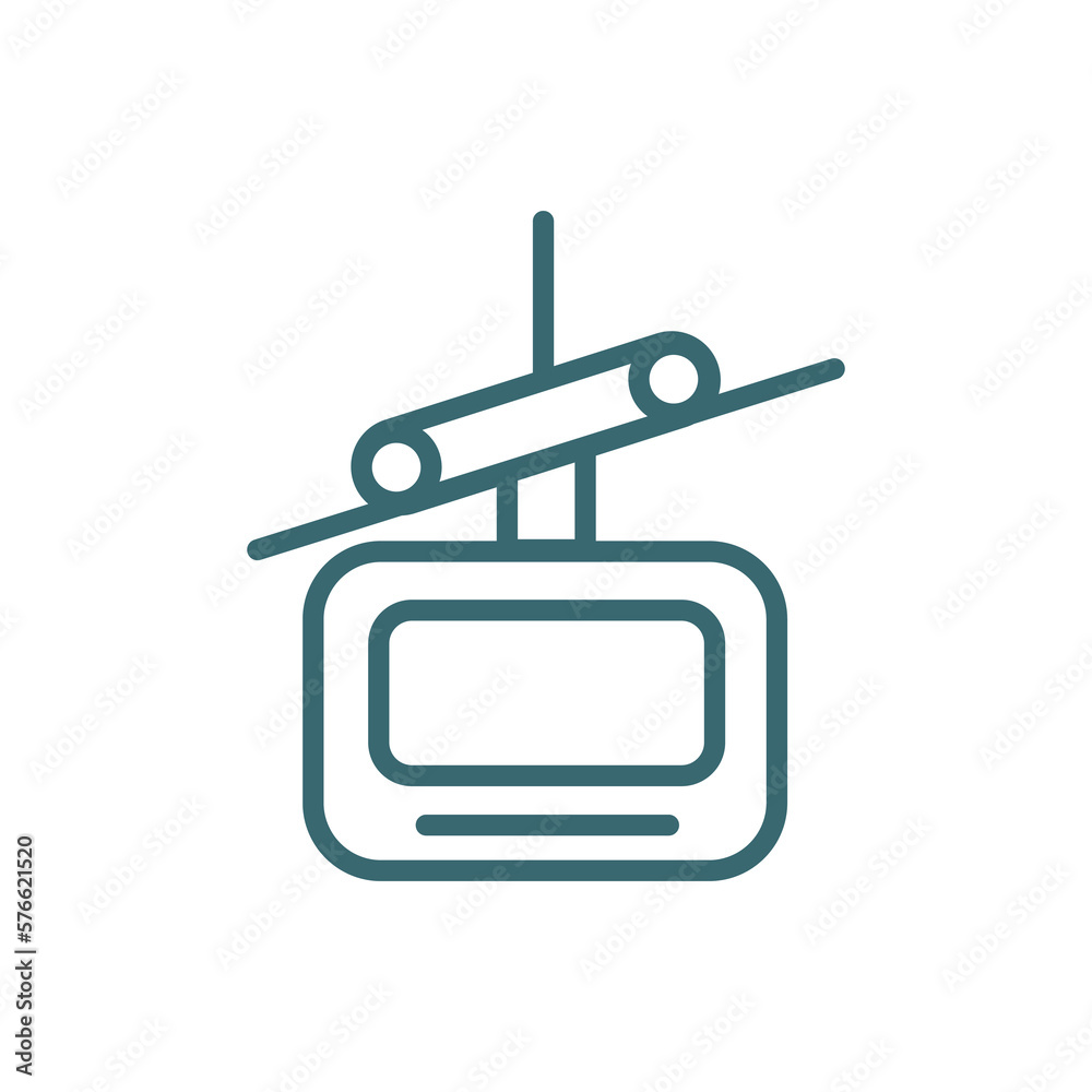 cable car icon. Thin line cable car icon from travel and trip ...