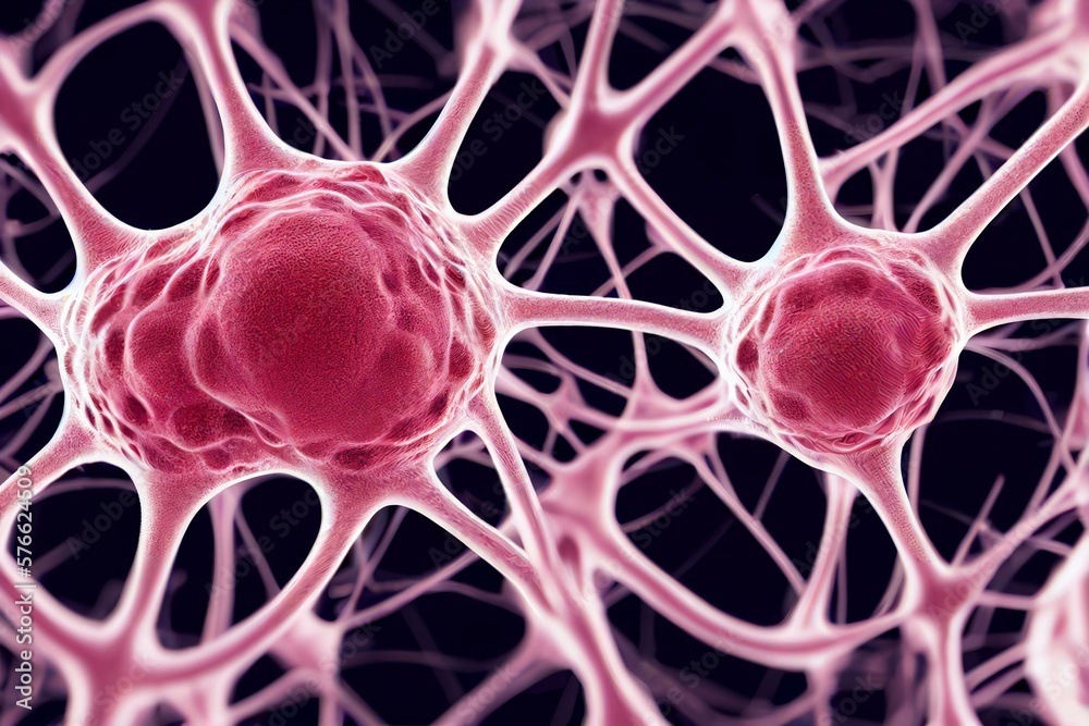 Fibroblast cells. Confocal light micrograph of mammalian fibroblast ...