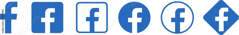 Facebook logo icons collection in different style.Facebook social media ...