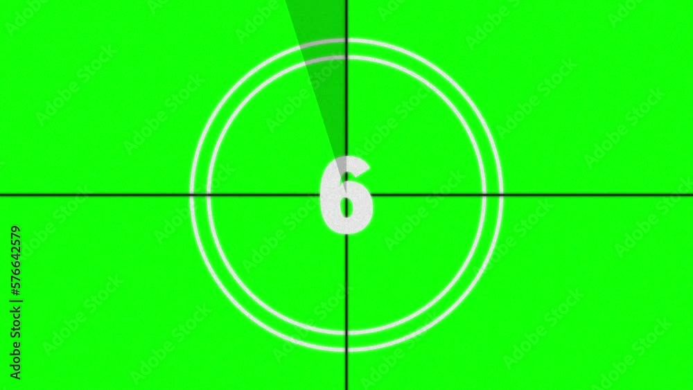 Vintage Old Film Movie Countdown 10 to 1 and Background on green screen ...