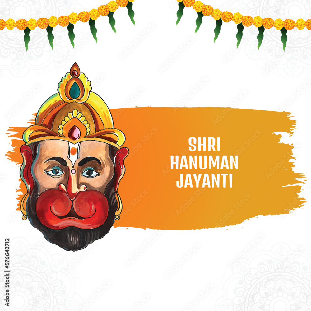 Hanuman jayanti celebration greeting card background Stock Vector ...