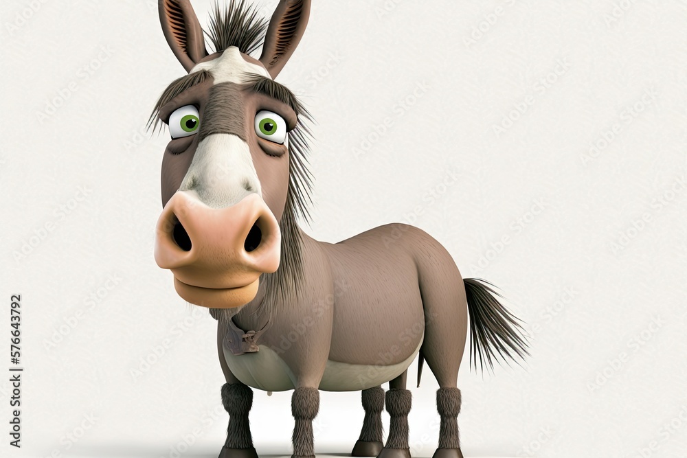 Cartoon donkey from the Shrek series. Generative AI Stock Illustration ...