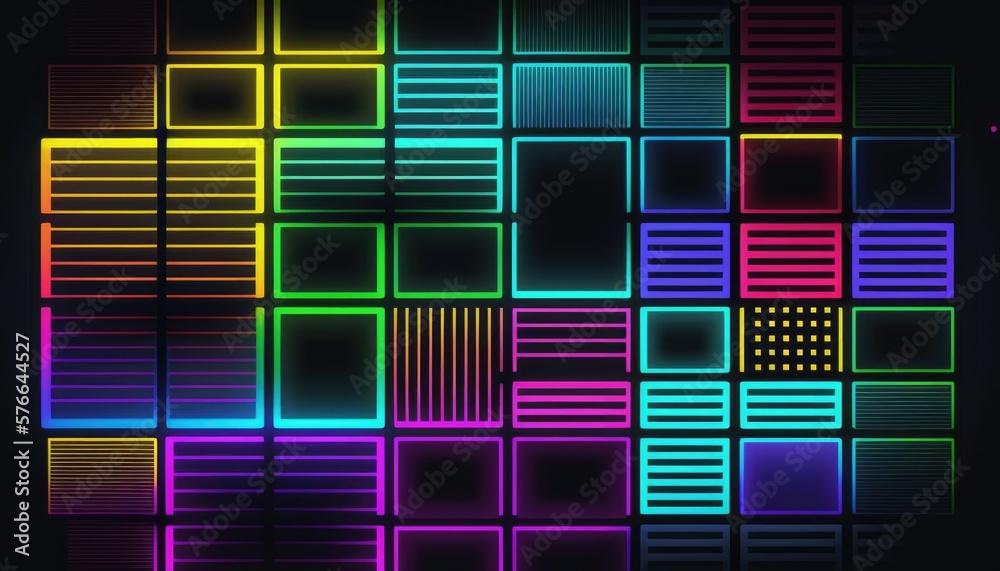 Vibrant Neon Pixel Grid Background - Perfect for Modern Tech Designs ...