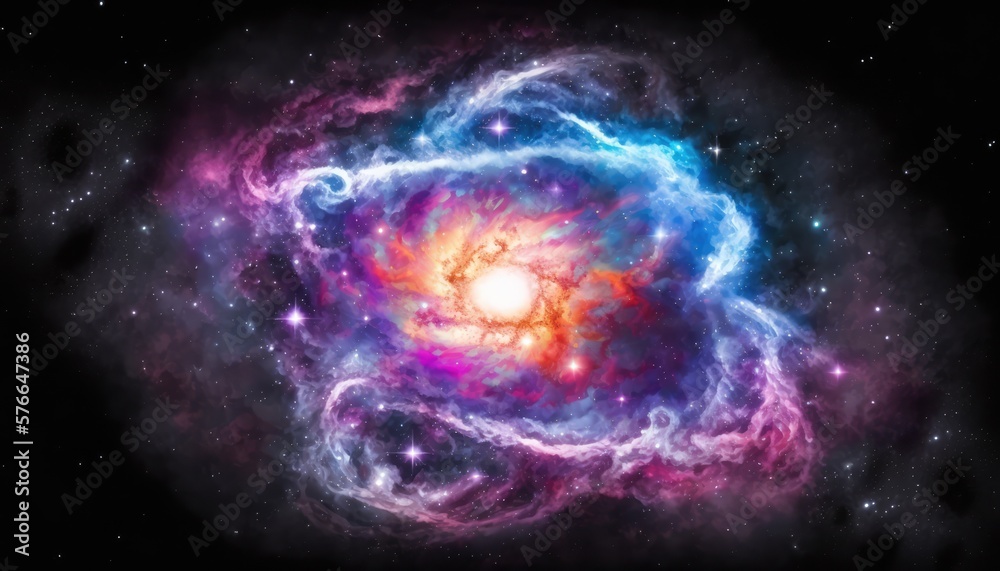 Stunning Neon Galaxy Illustration - Vibrant and Eye-Catching Design ...