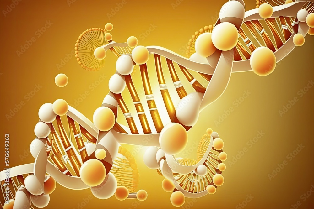 Abstract Yellow DNA Background Blur Effect. The Scientific and Medical ...