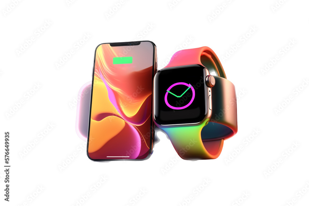 Reverse Bilateral Wireless Charging Concept. iPhone and Apple Watch ...