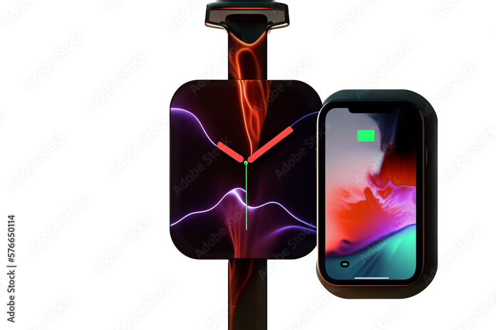 Reverse Bilateral Wireless Charging Concept. iPhone and Apple Watch ...
