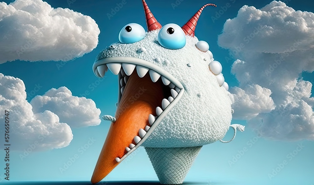 a very cute looking monster with a very big nose and big teeth ...