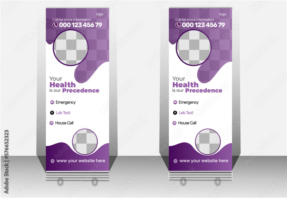 Medical roll up banner and retractable pull up banner ads or signage x ...