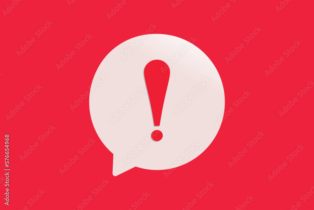 Red alert notification reminder icon chat message bubble symbol vector ...
