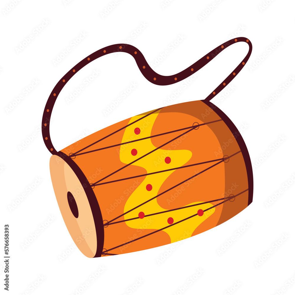 Dholak vector isolated on white background. Stock Vector | Adobe Stock