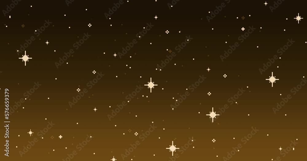 Starry sky, pixel background with stars. Pixel art for game, 8 bit ...