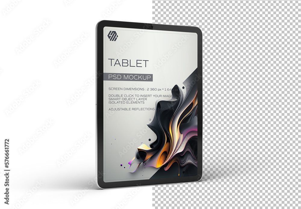 Tablet Device Mockup Isolated On White Stock Template | Adobe Stock