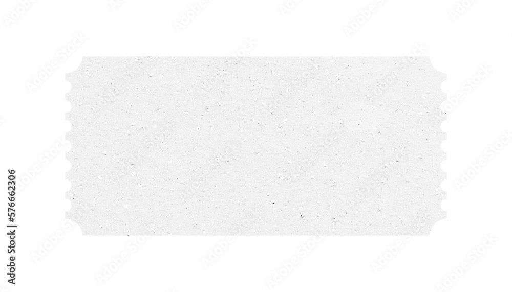 White ticket isolated with paper texture for mockups Stock Photo ...