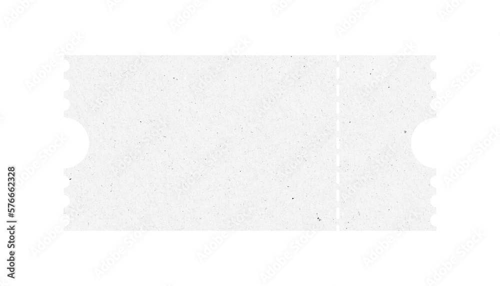 White ticket isolated with paper texture for mockups Stock Photo ...