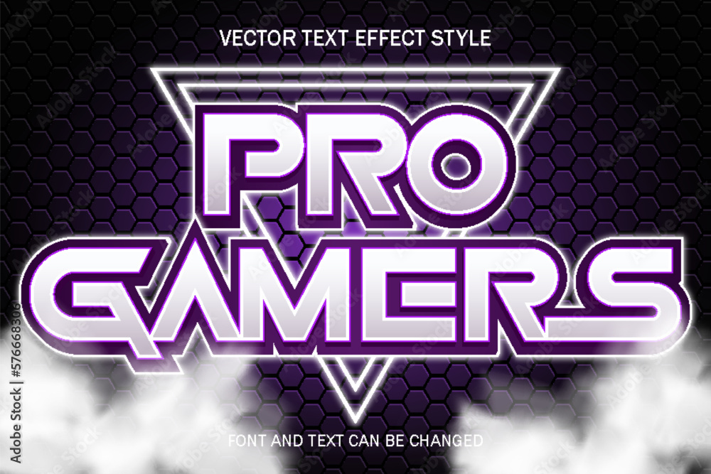 pro gamers font typography 3d editable text effect style lettering ...