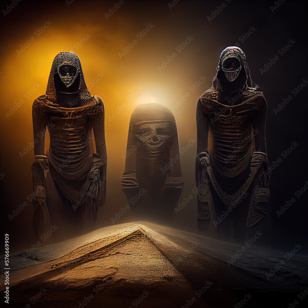 The ghosts of the Egyptian pharaohs. Resurrected Egyptian pharaohs ...
