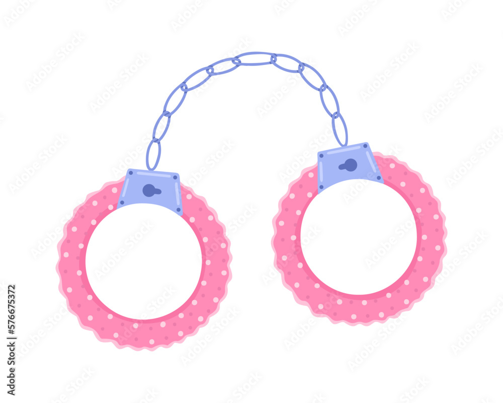 Pink handcuffs. Vector Illustration for printing, backgrounds, covers ...