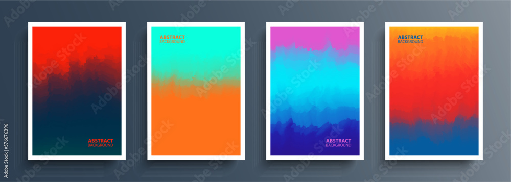 Poster Set of abstract vibrant backgrounds with dynamic color gradients ...